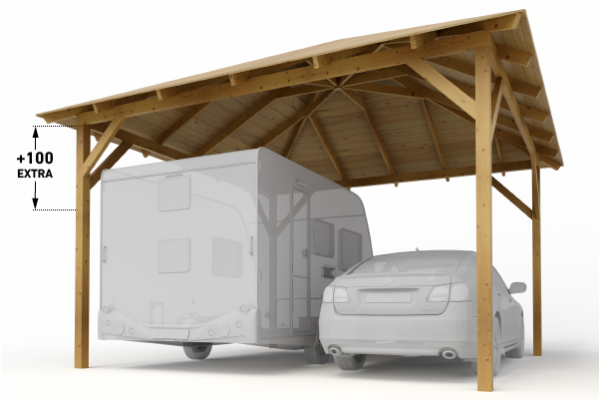 Pergola Dřevěná s.r.o. - Carport 2 auta 490x490 cm